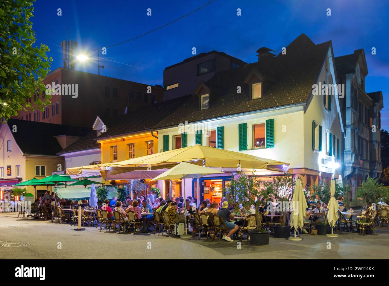 Bregenz: restaurant at street Bahnhofstraße in Bodensee (Lake Constance ...