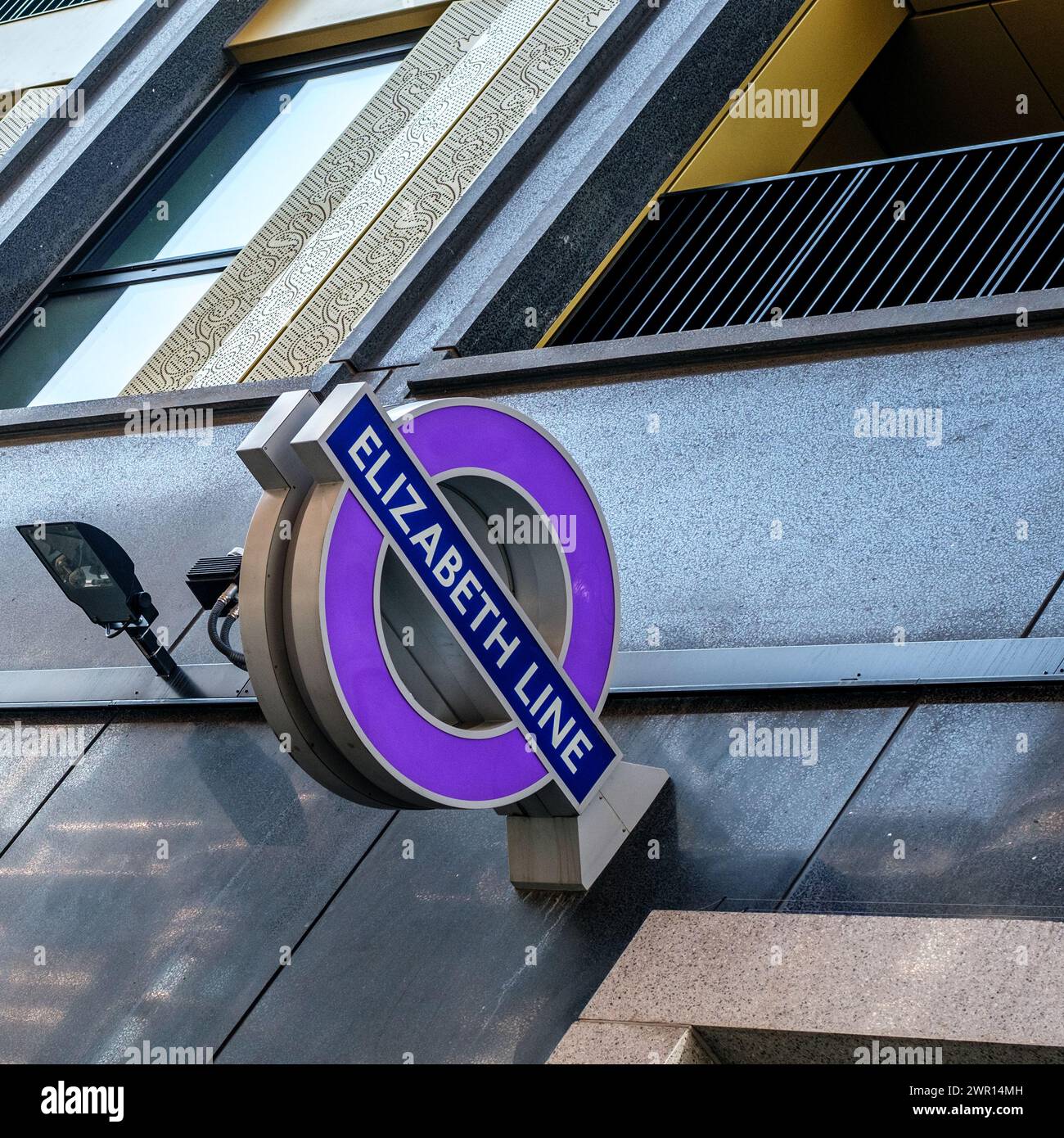 Soho, London UK, March 08 2024, Elizabeth Line Logo Outside Tottenham ...