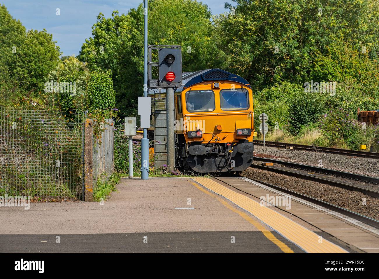 Diesel powered railway line passenger commuter railway line england uk ...