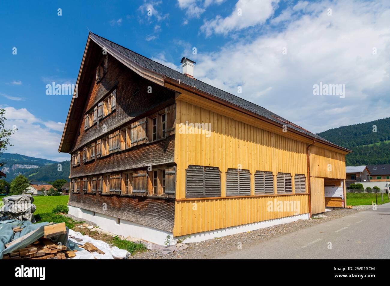 Bezau: local museum, Farm from the 18th century, 2-storey clapboard ...