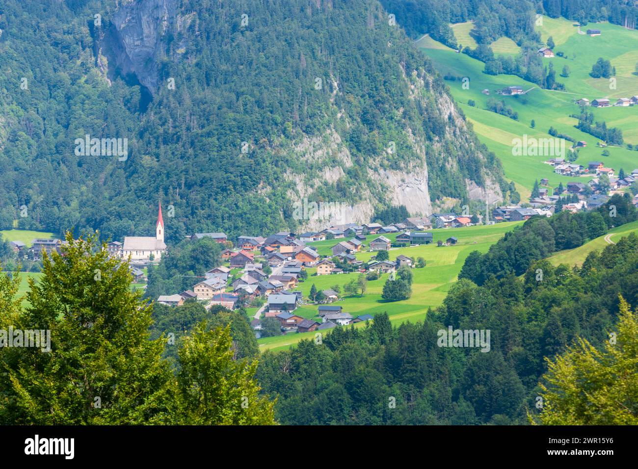 Au: village and church Au, Bregenzerwaldgebirge (Bregenz Forest ...