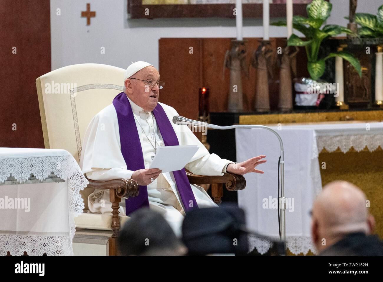 Pope Francis delivers his speech during the Penitential Service in the ...