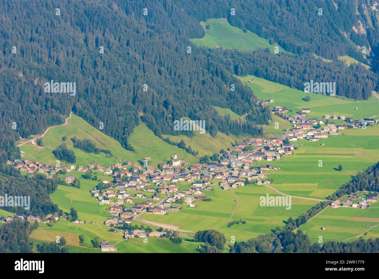 Schoppernau: village and church Schoppernau in Bregenzerwald (Bregenz ...