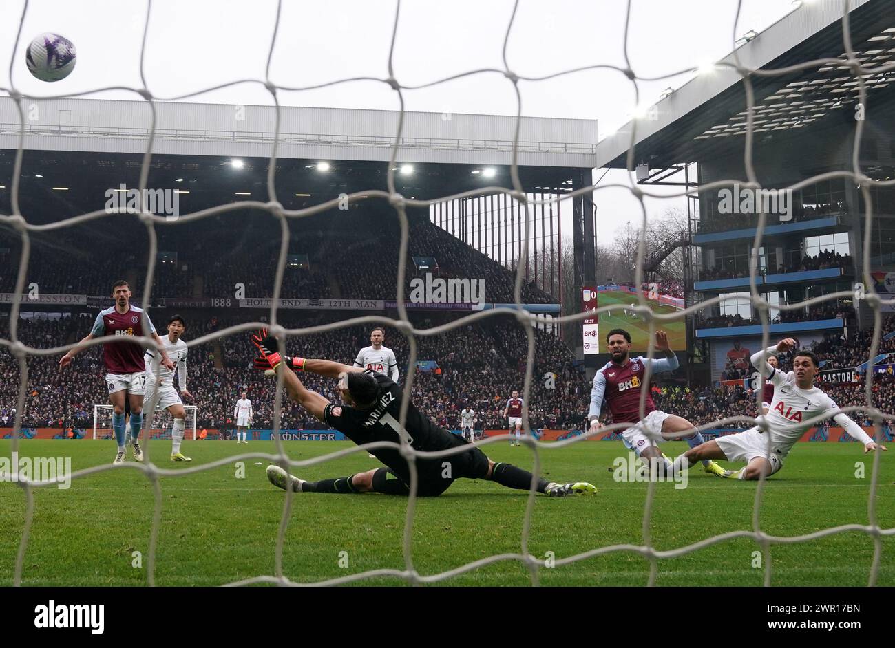 Tottenham Hotspur's Brennan Johnson (right) scores their second goal of ...