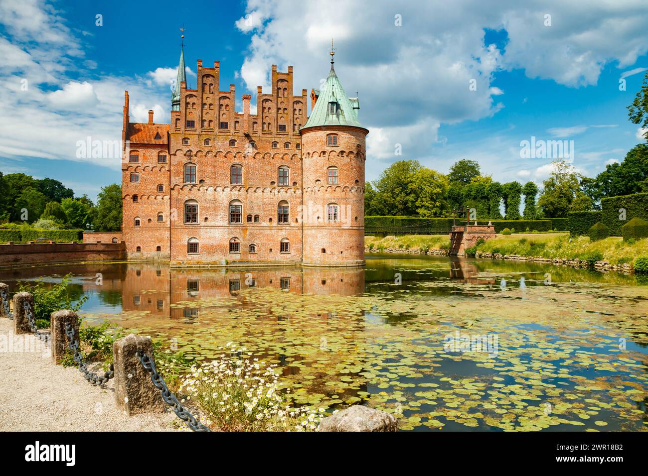Egeskov castle on Funen island in Denmark Stock Photo - Alamy