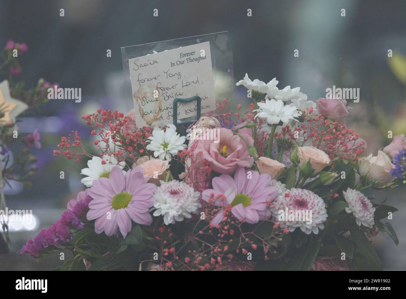 Floral tributes at the funeral of 12-year-old Saoirse Ruane at Saints ...