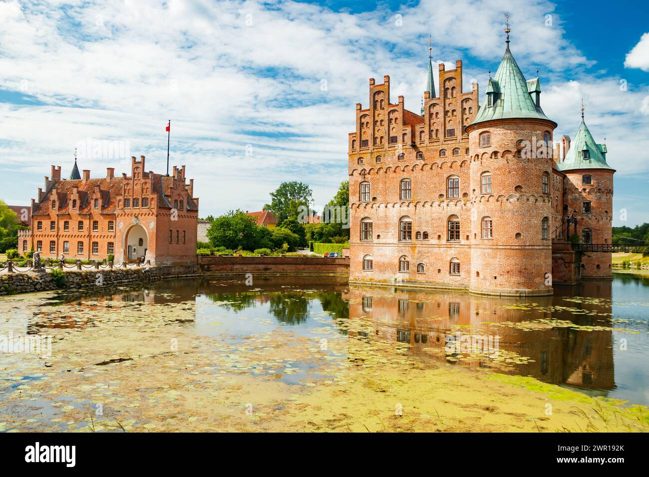 Egeskov castle on Funen island in Denmark Stock Photo - Alamy