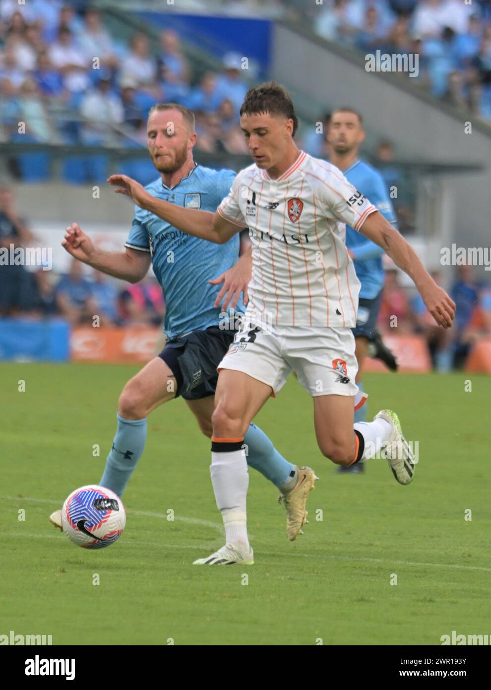 Sydney, Australia. 10th Mar, 2024. Rhyan Bert Grant (L) of Sydney FC ...