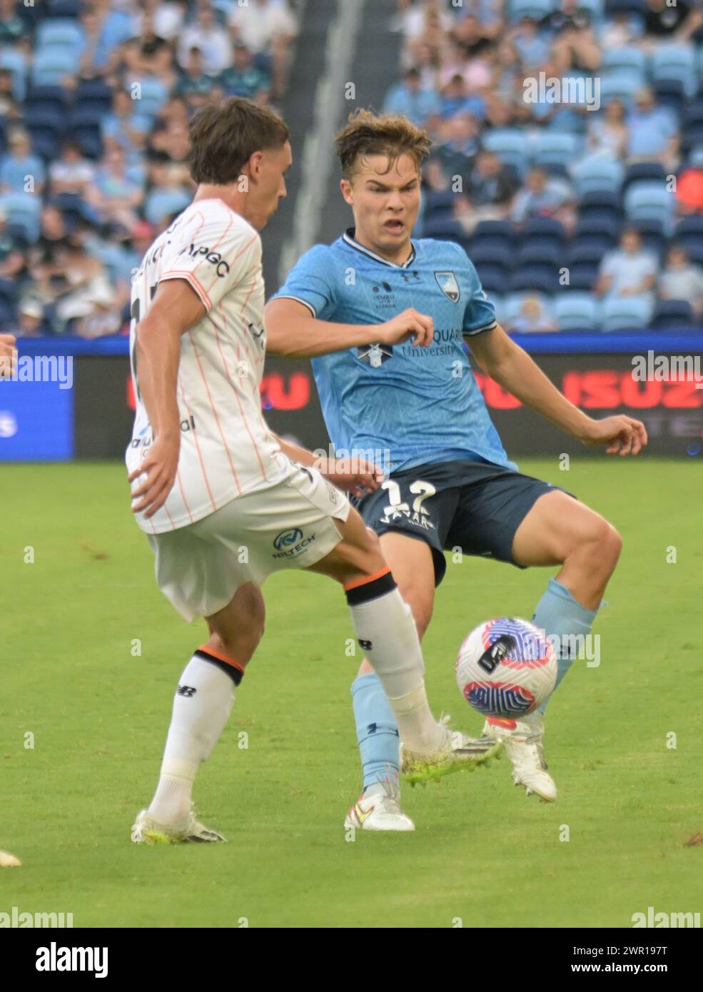 Keegan Daniel Jelacic (L) of Brisbane Roar FC and Corey John Hollman (R ...