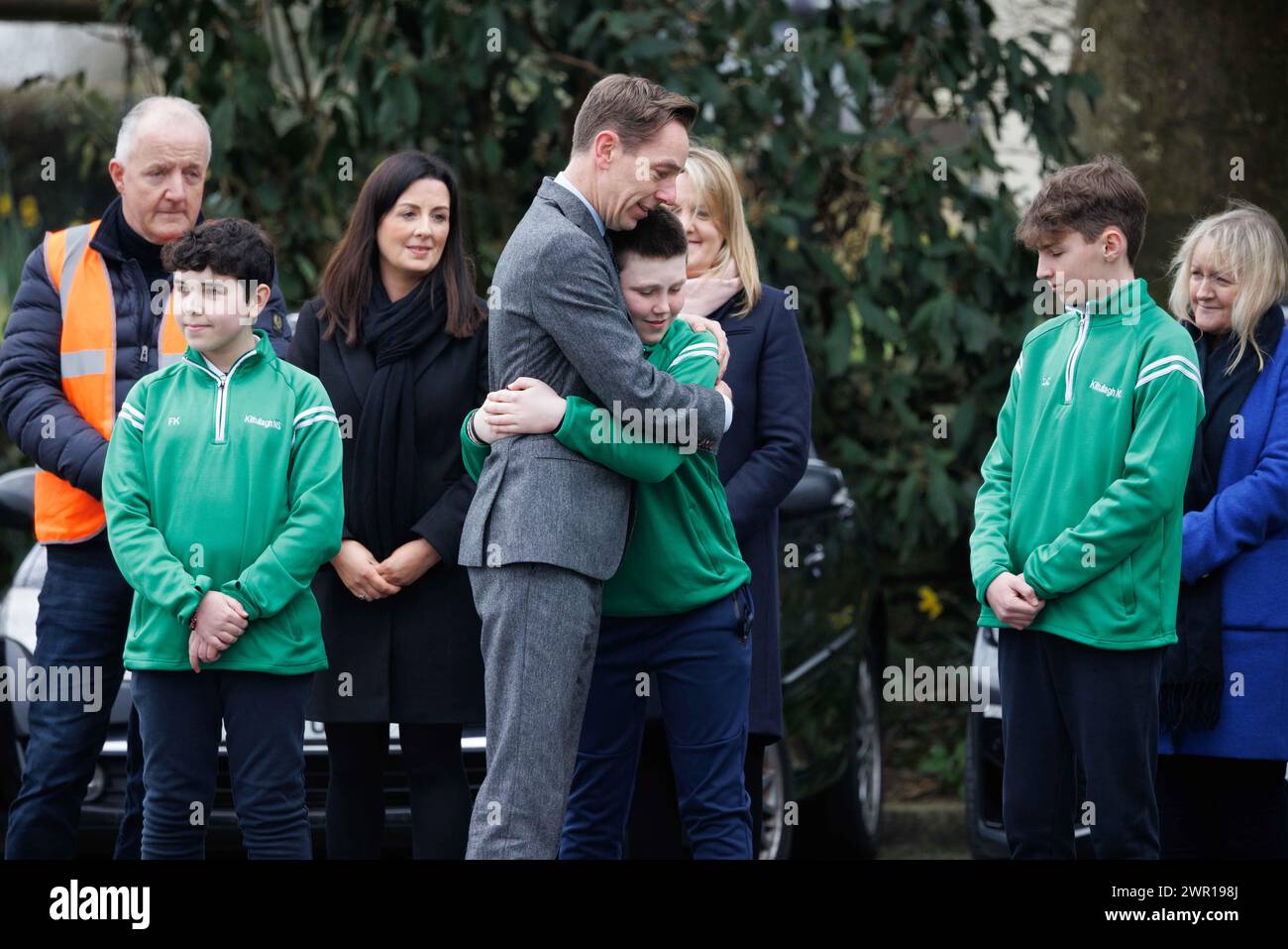 Ryan Tubridy comforting classmates of 12-year-old Saoirse Ruane during ...