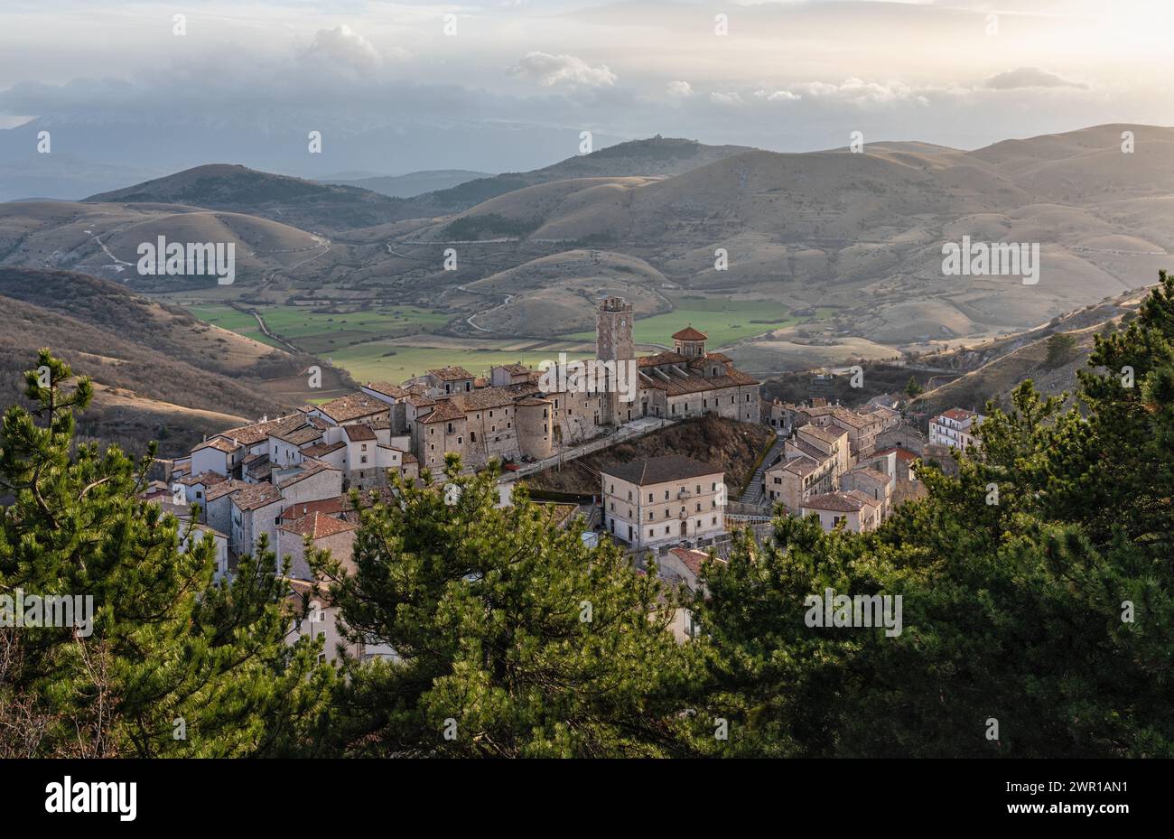 The beautiful village of Castel del Monte, Gran Sasso e Monti della ...