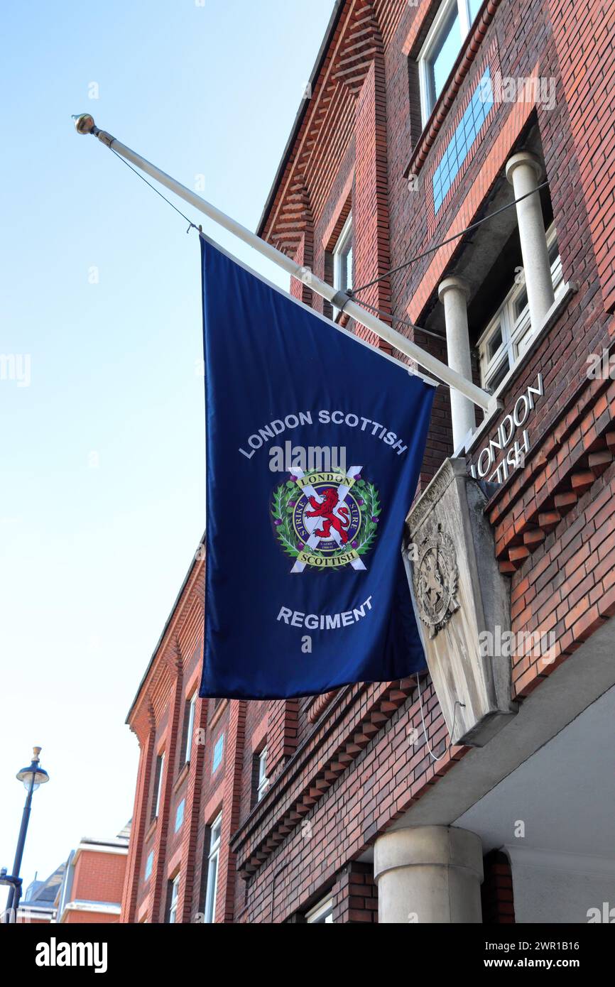 Flag Flying Half Mast Half Staff At The London Scottish Regiment Hq