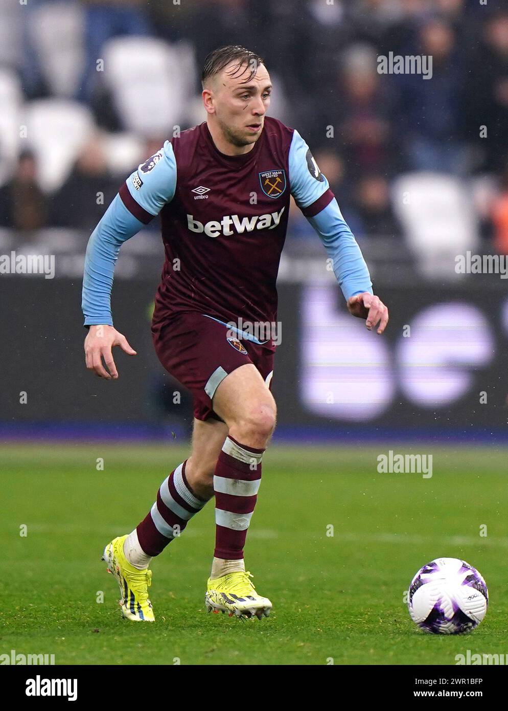 West Ham United's Jarrod Bowen in action during the Premier League ...