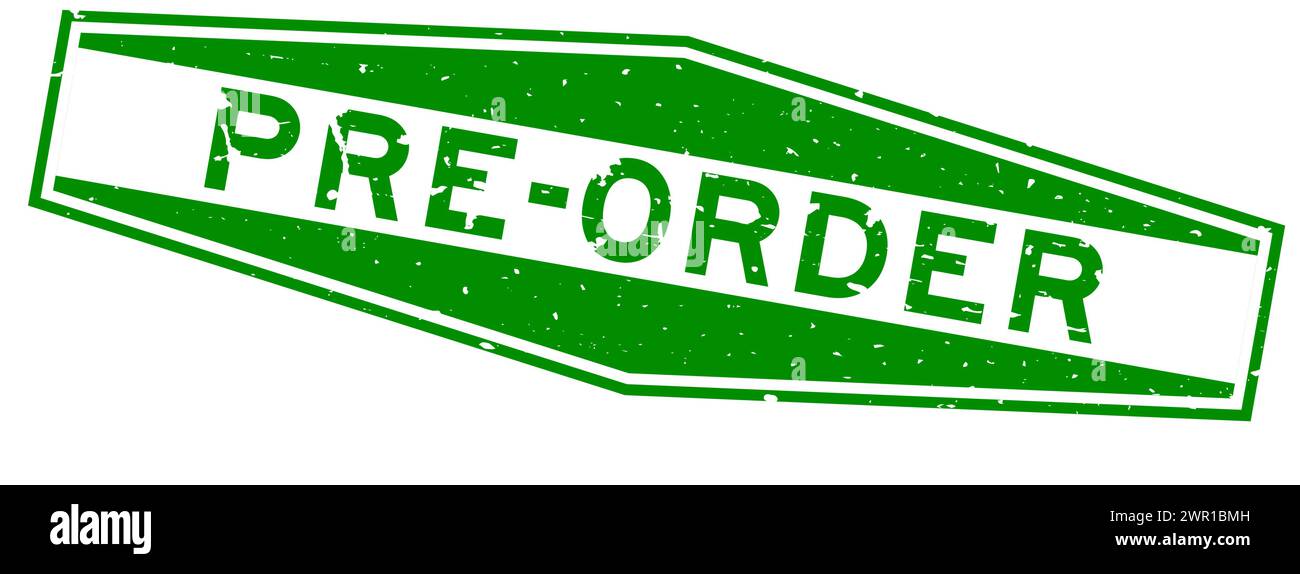 Grunge green pre-order word hexagon rubber seal stamp on white background Stock Vector Image ...