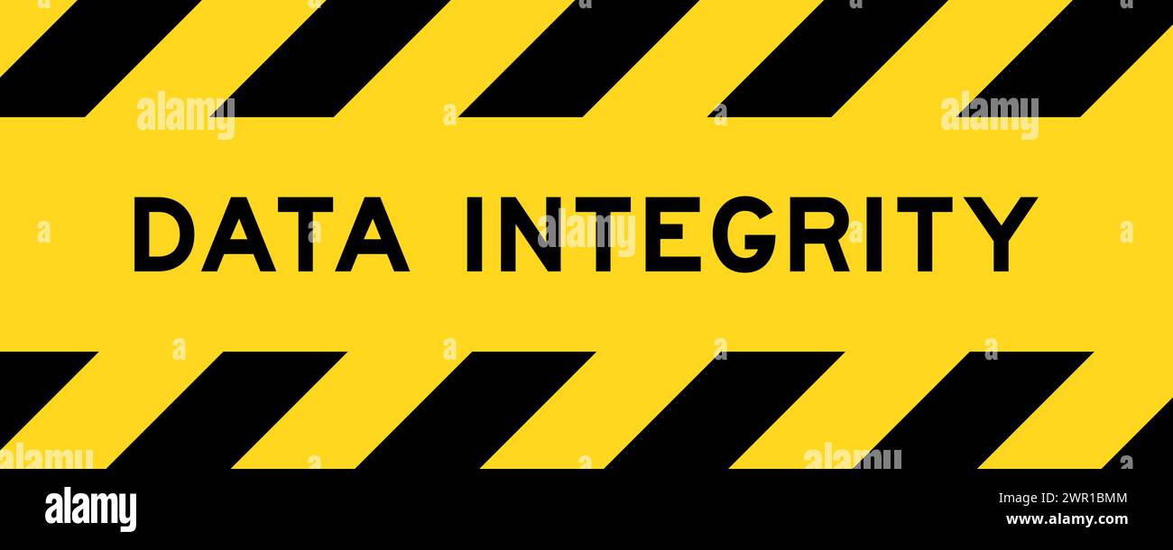 Yellow and black color with line striped label banner with word data ...