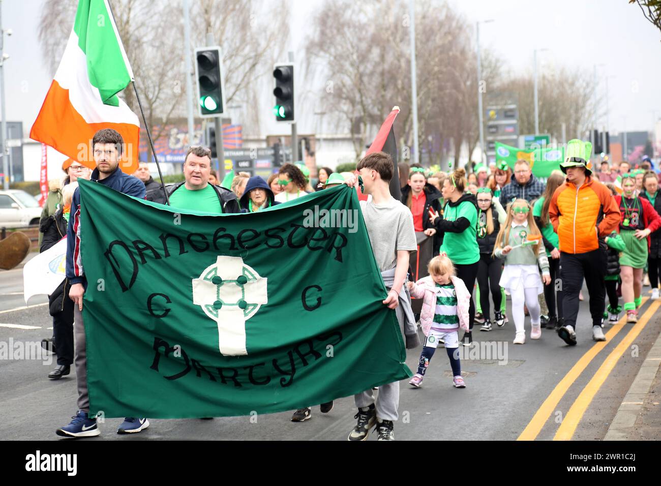 Manchester England UK 10th March 2024 Walkers taking part in the annual ...