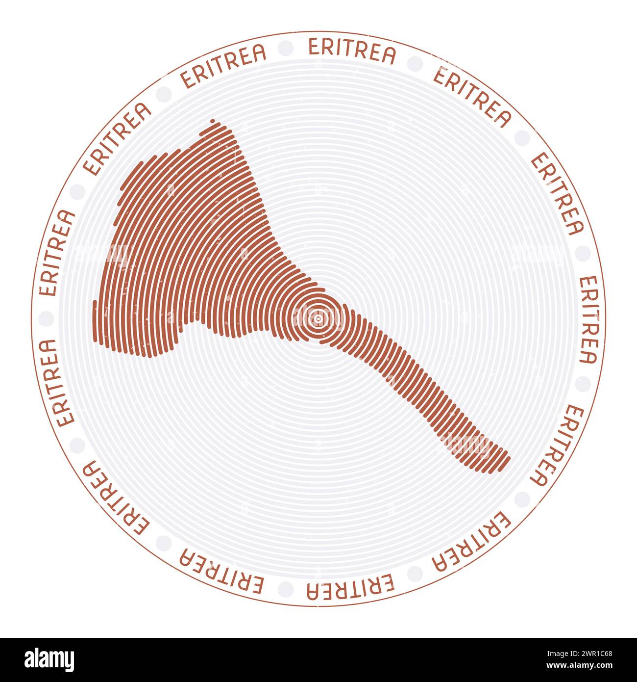 Eritrea shape radial arcs. Country round icon. Eritrea logo design ...