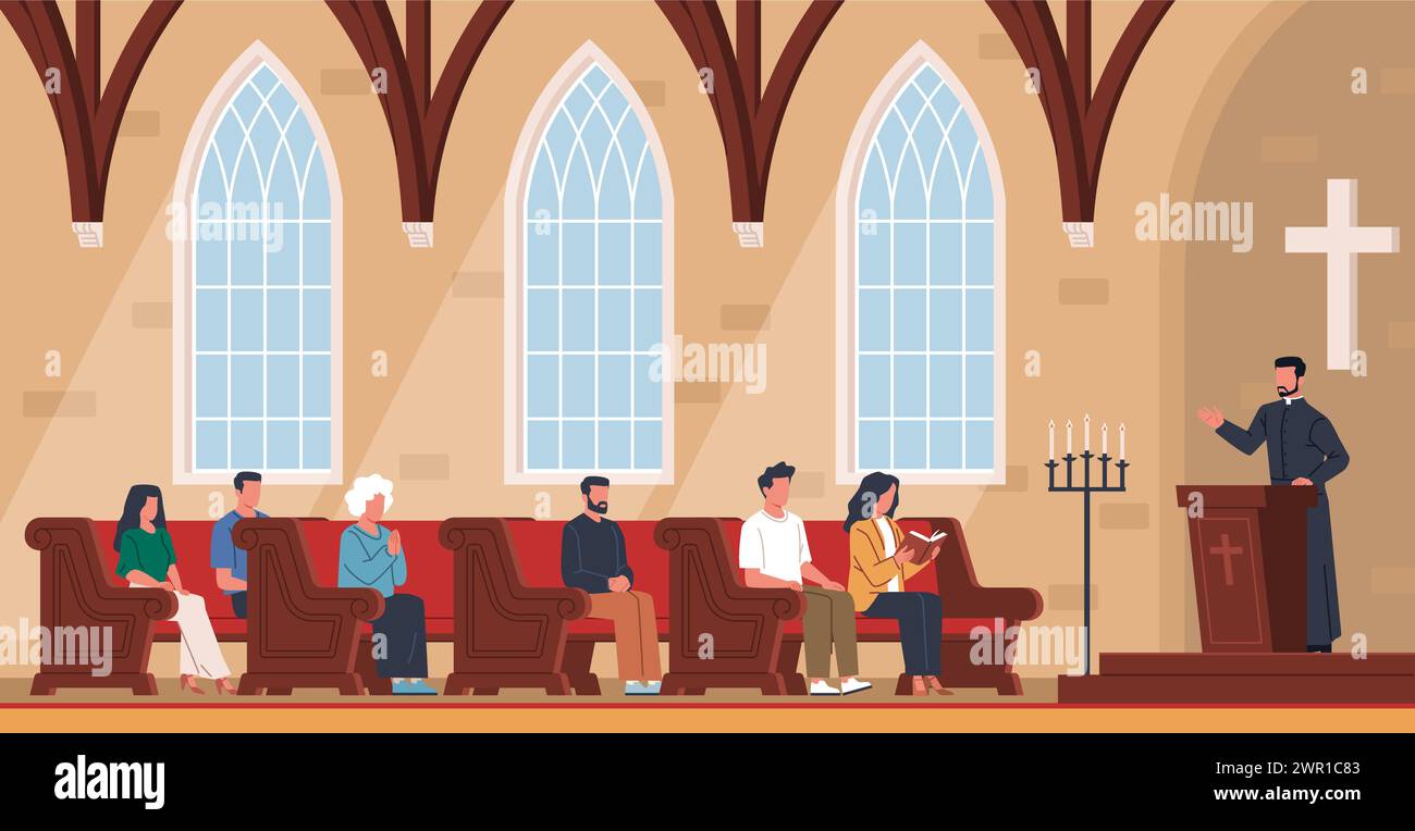 Church benches Stock Vector Images - Alamy