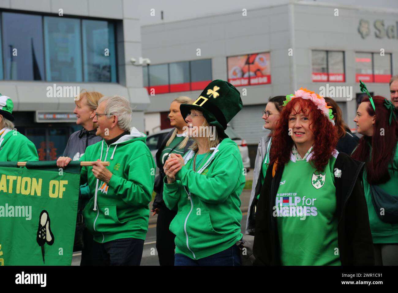 Manchester England UK 10th March 2024 Walkers taking part in the annual ...