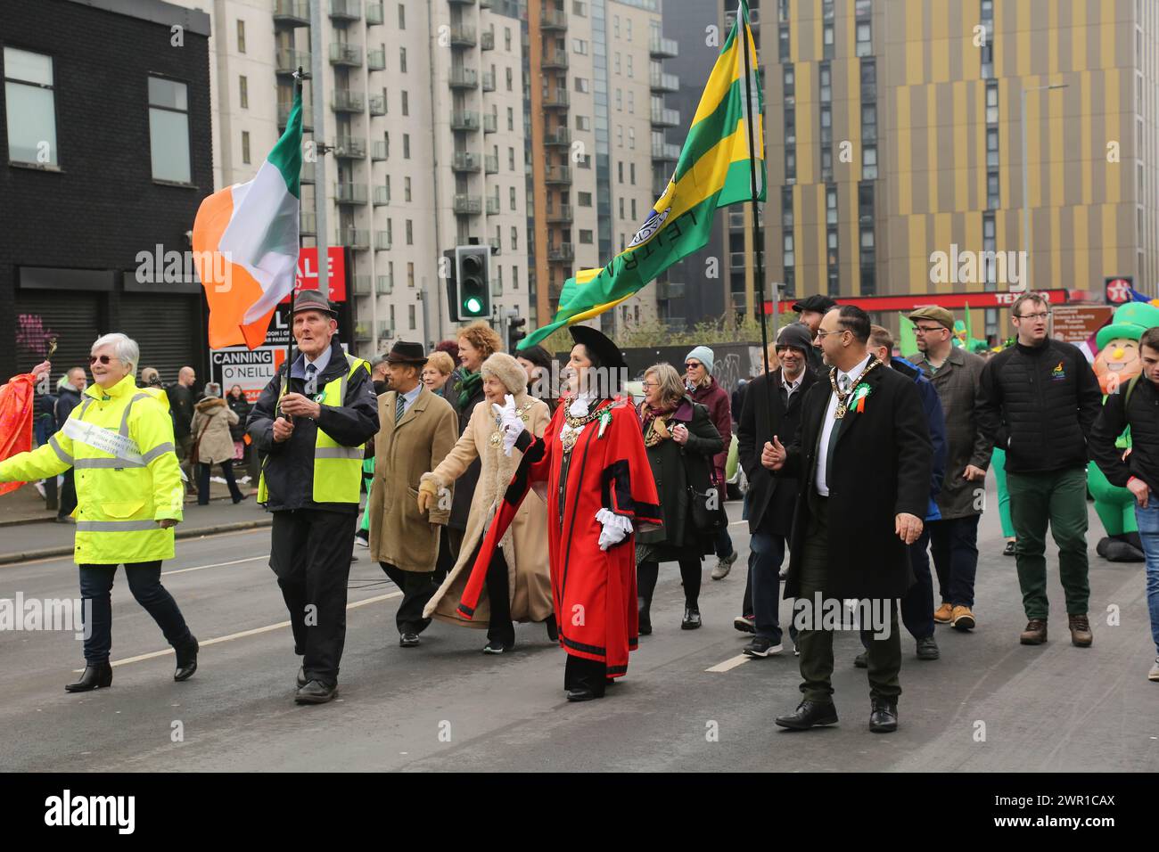 Manchester England UK 10th March 2024 Walkers taking part in the annual ...