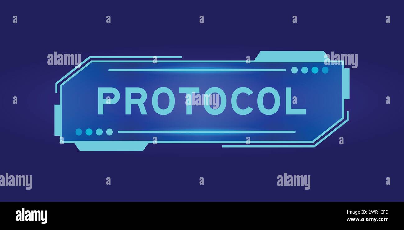 Futuristic hud banner that have word protocol on user interface screen ...