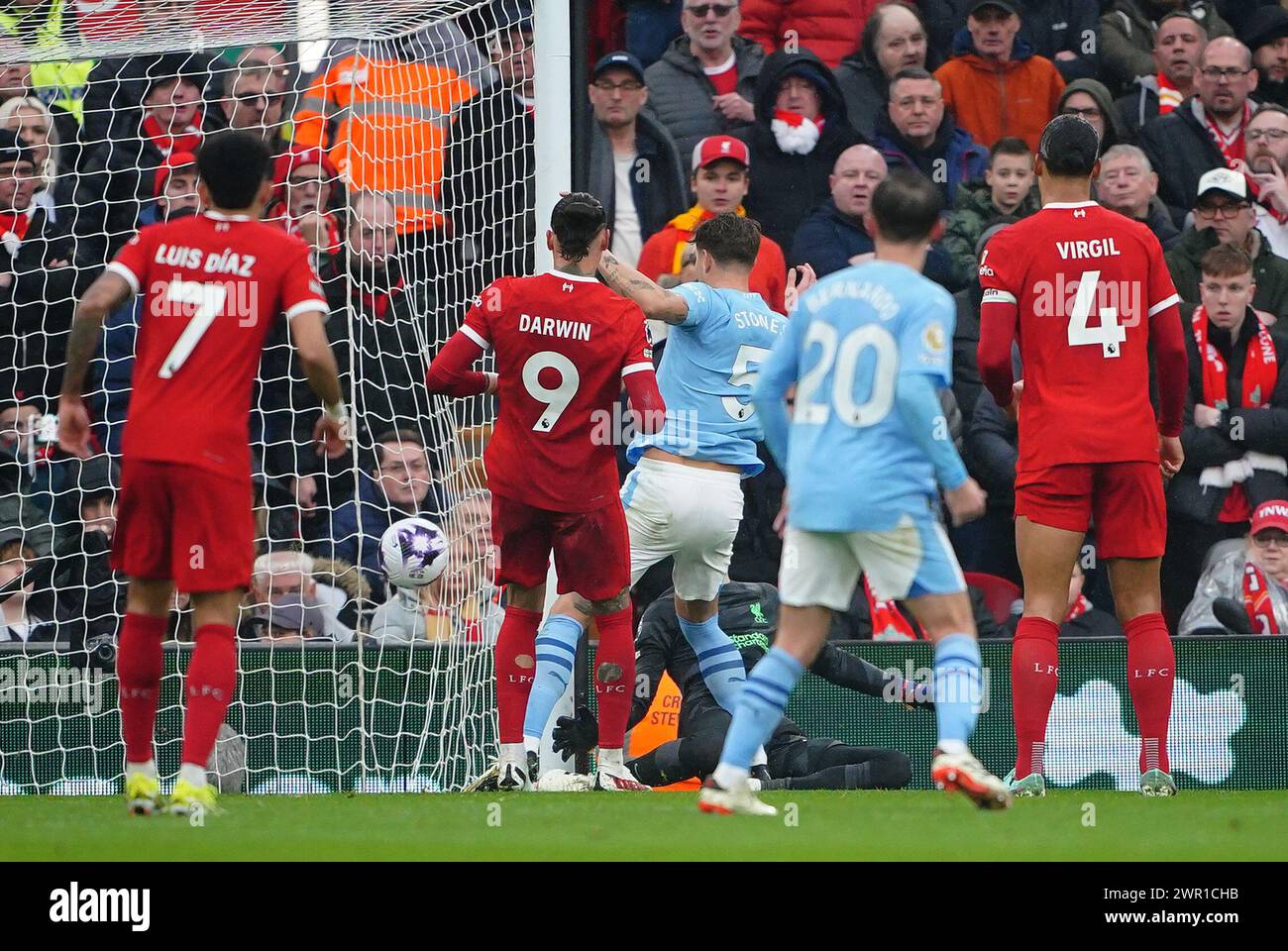 Manchester City's John Stones scores their first goal of the game ...