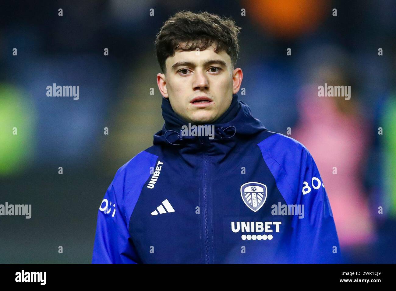 Leeds United midfielder Daniel James (20) portrait warm up during the ...