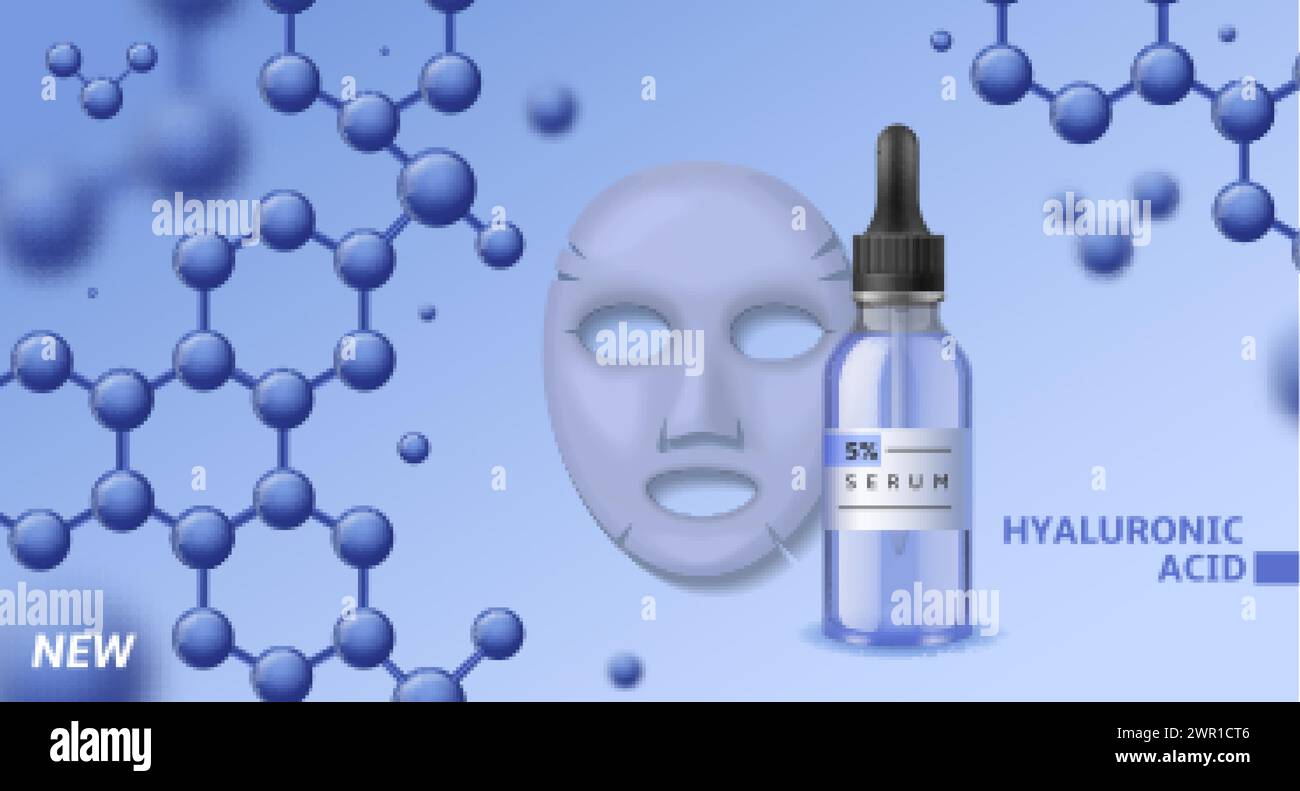 Cosmetic poster. Realistic skincare beauty smoothing product. Mask and ...