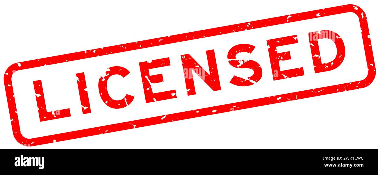 Grunge red licensed word square rubber seal stamp on white background Stock Vector Image & Art ...