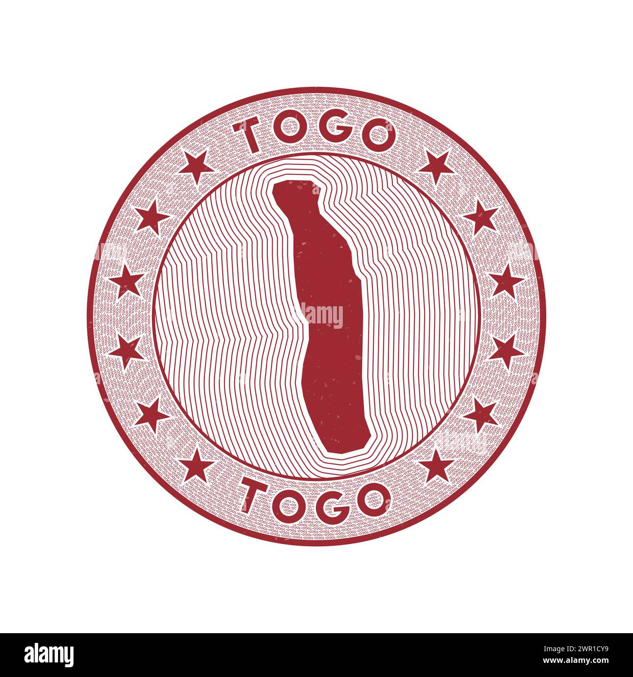Togo round badge vector. Country round stamp with shape of Togo ...