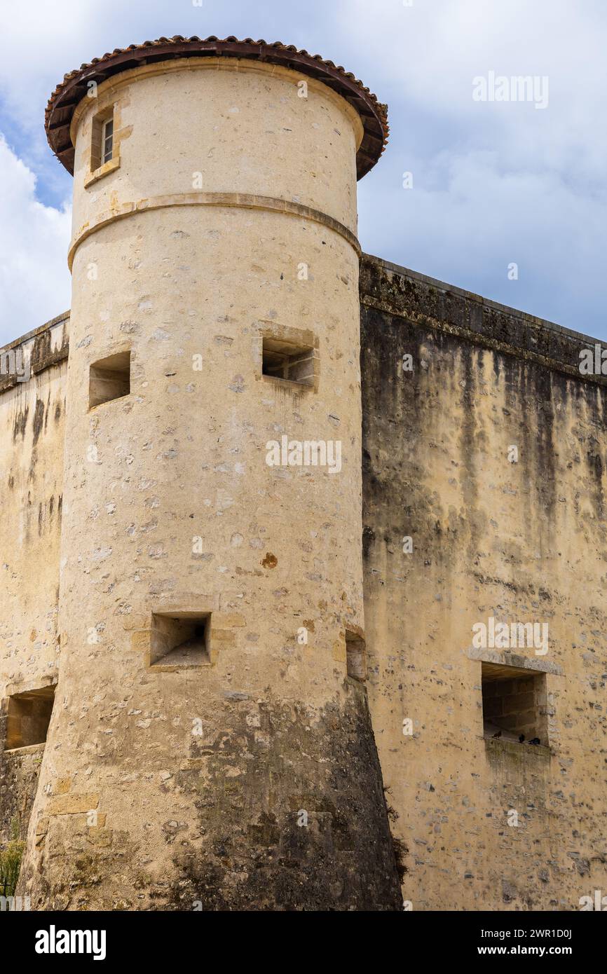 The corner tower of the Château-Vieux castle, medieval fortress that ...