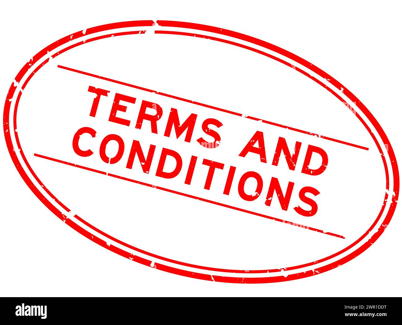 Grunge red terms and conditions word oval rubber seal stamp on white background Stock Vector ...