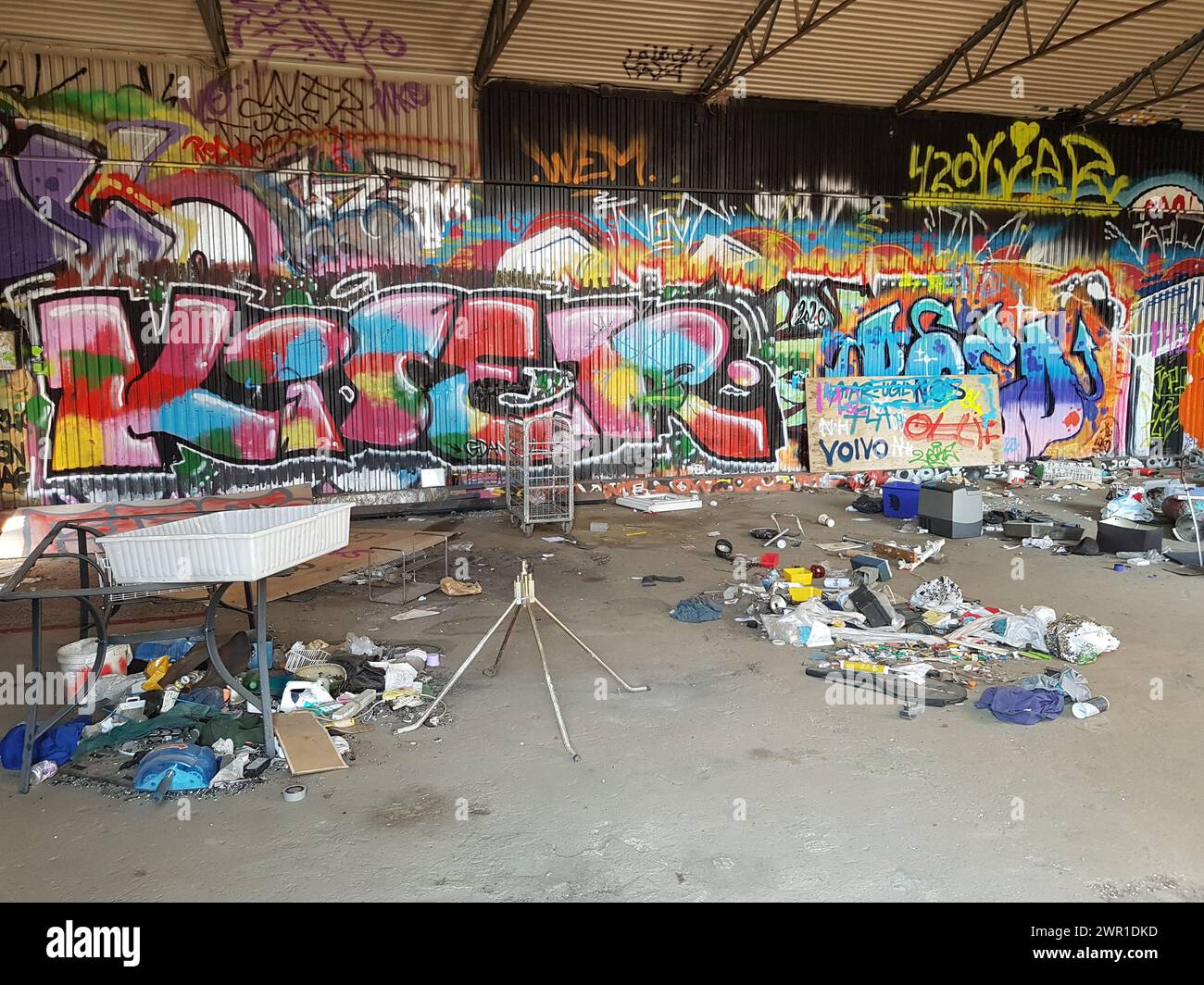 Stockholm, Snosatra, Sweden, May 13 2021. Graffiti exhibition on the ...