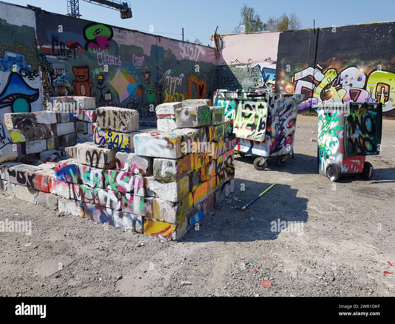 Stockholm, Snosatra, Sweden, May 13 2021. Graffiti exhibition on the ...