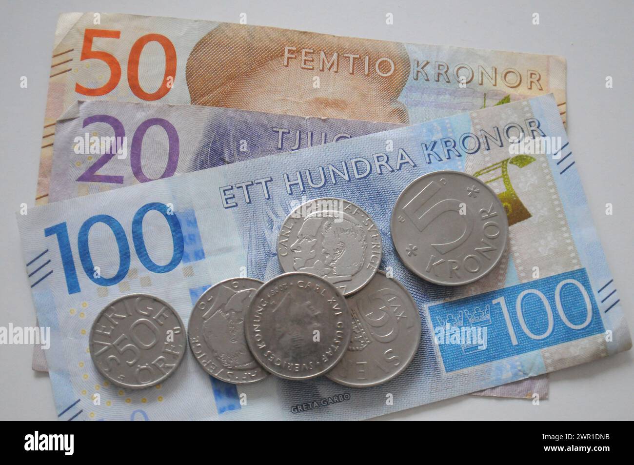 Copenhagen, Denmark /10 March 2024/.Swedish kronors in notes or bill ...