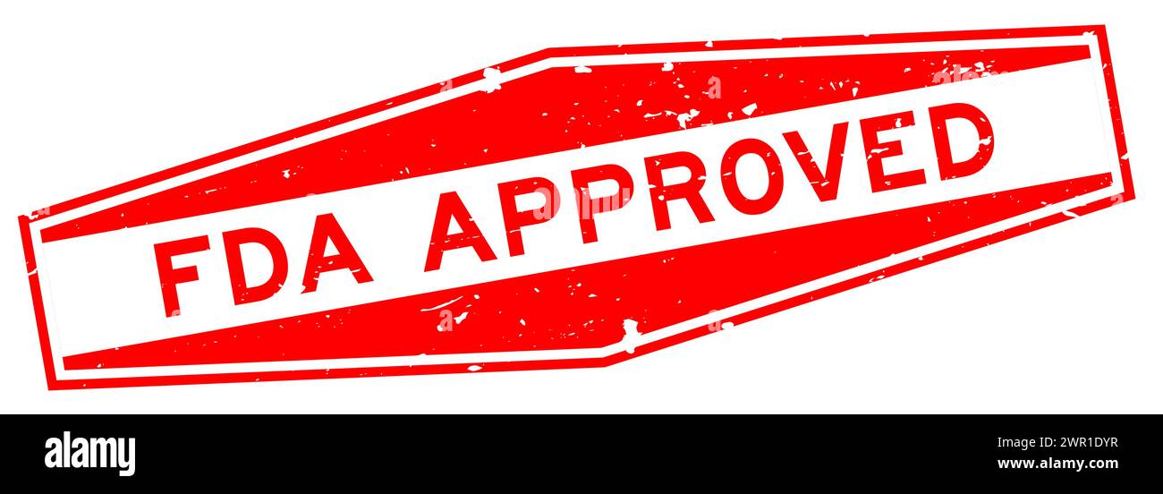 Grunge red FDA approved word hexagon rubber seal stamp on white background Stock Vector Image ...
