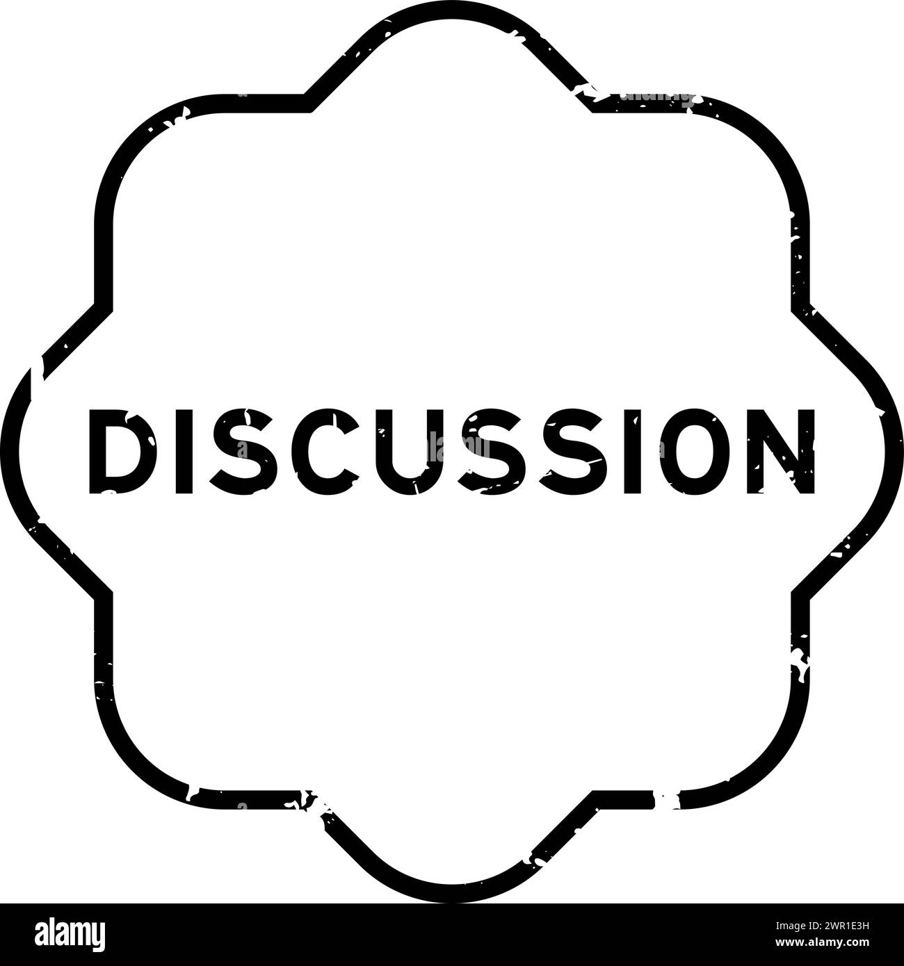 Grunge black discussion word rubber seal stamp on white background ...