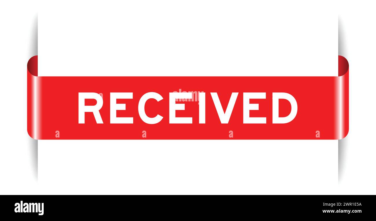 Red color inserted label banner with word received on white background Stock Vector Image & Art ...