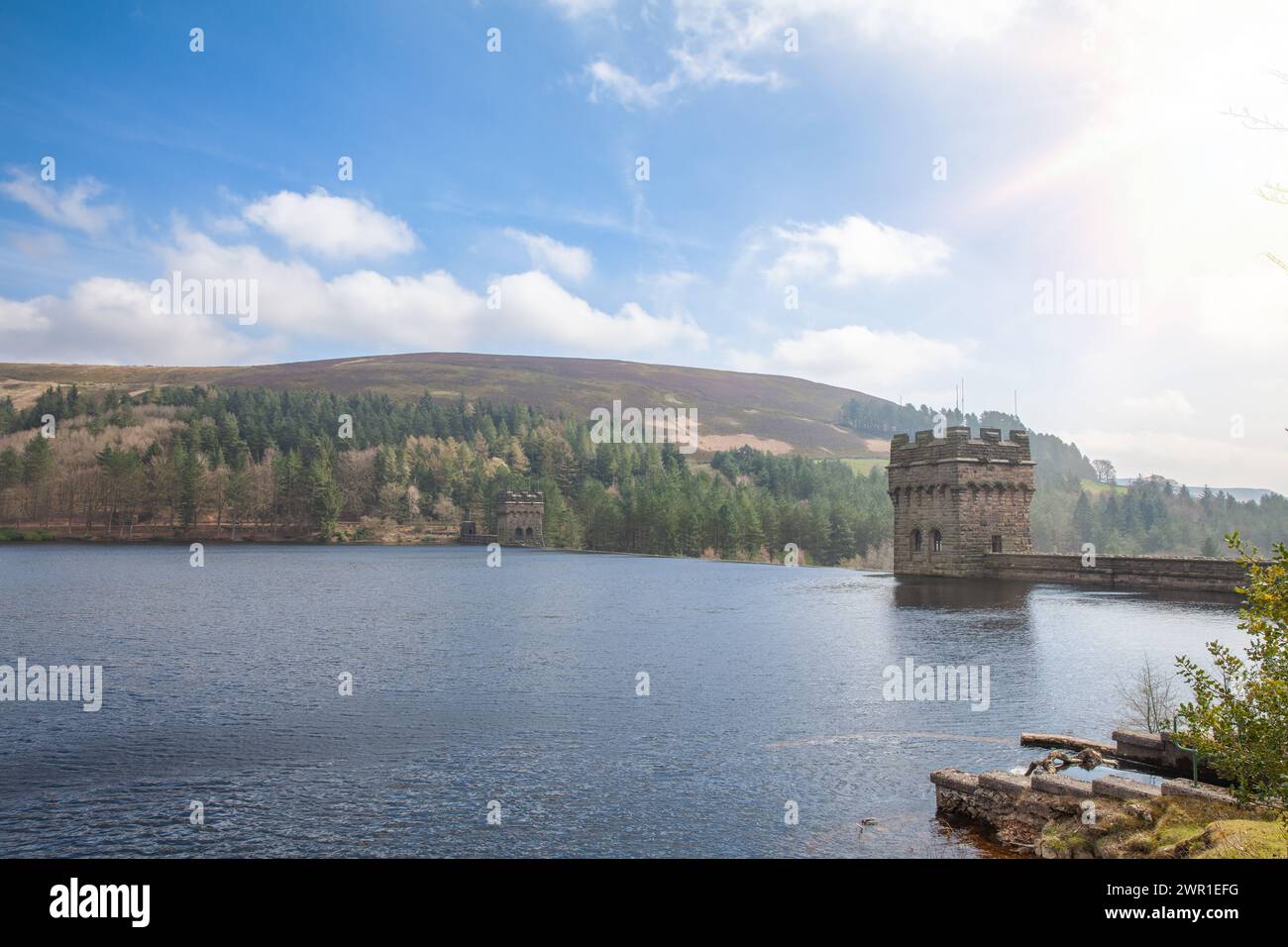 Ladybower reservoir and Derwent Dam in the Peak District in Derbyshire ...