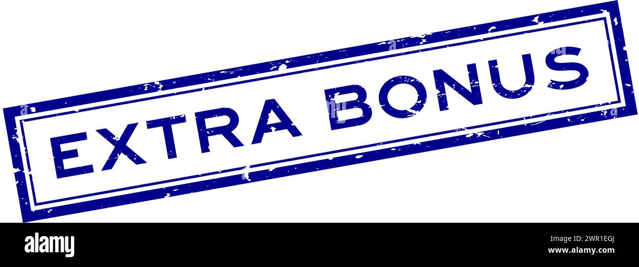 Grunge blue extra bonus word square rubber seal stamp on white background Stock Vector Image ...