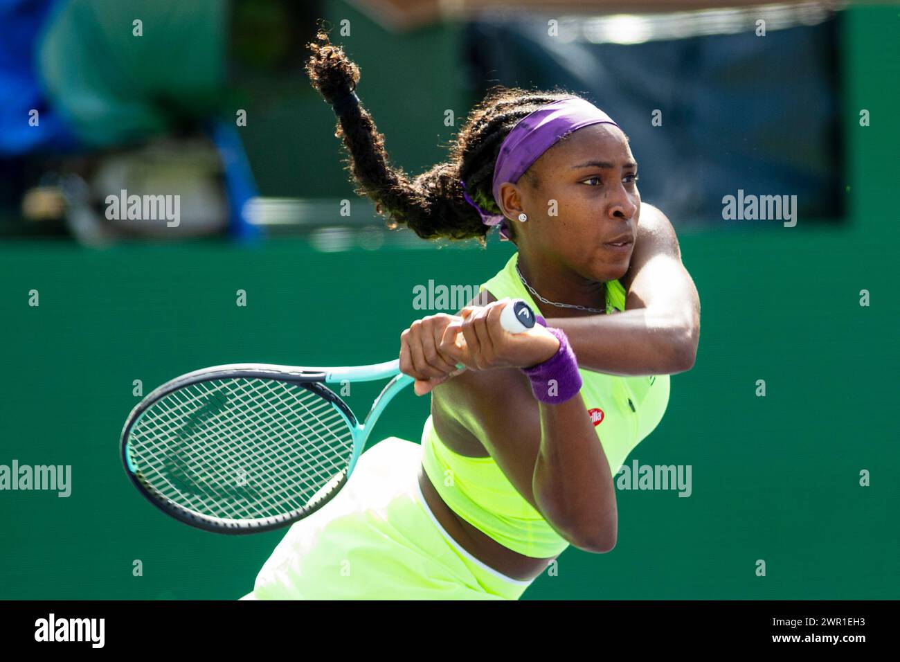 March 9, 2024: Coco Gauff (USA) defeated Clara Burel (FRA) 2-6, 6-3, 7 ...
