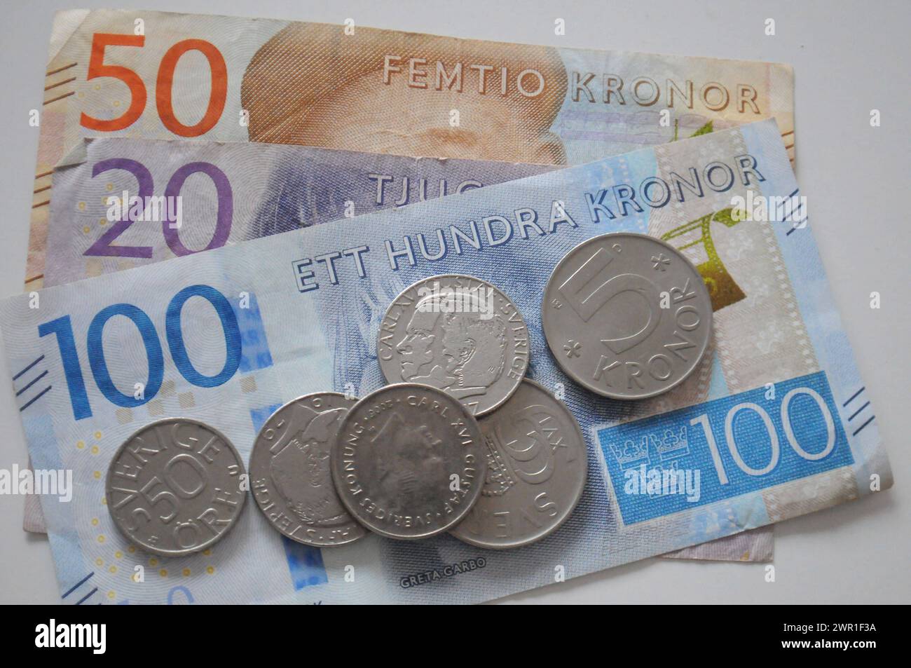 Copenhagen, Denmark /10 March 2024/.Swedish kronors in notes or bill ...