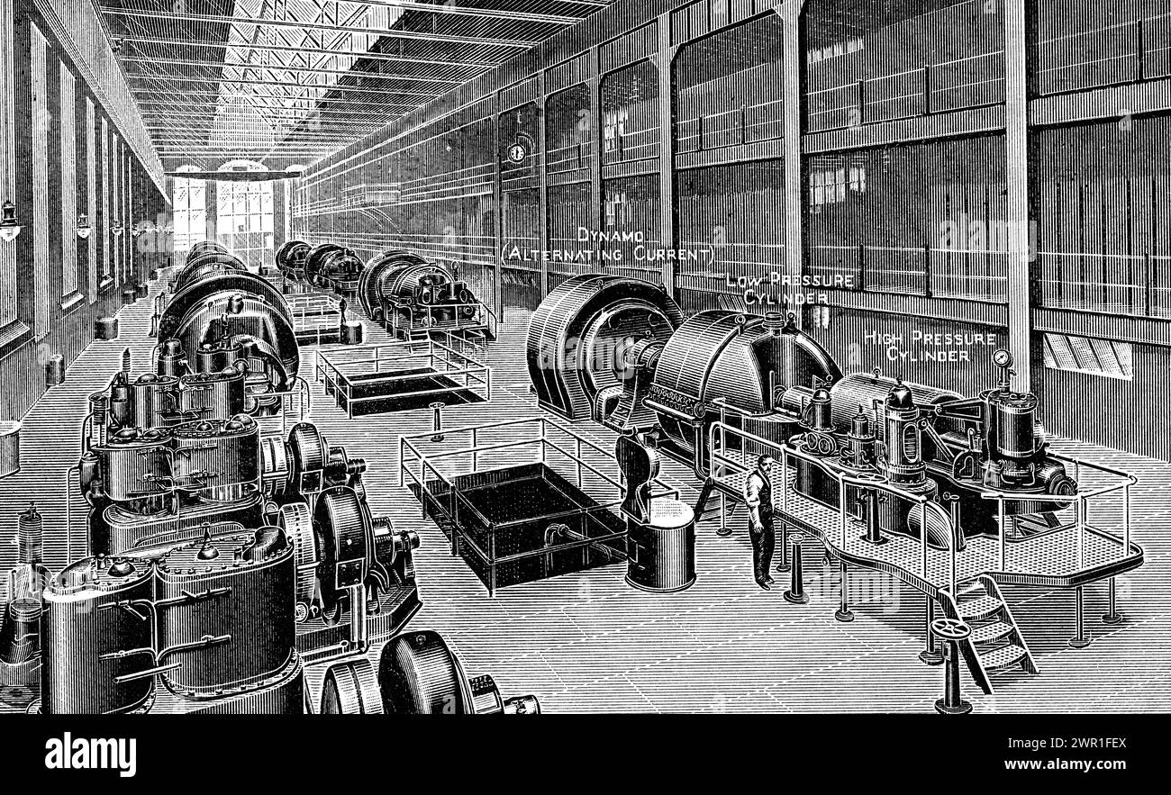 An illustration of the interior of Lots Road Power Station, Chelsea ...