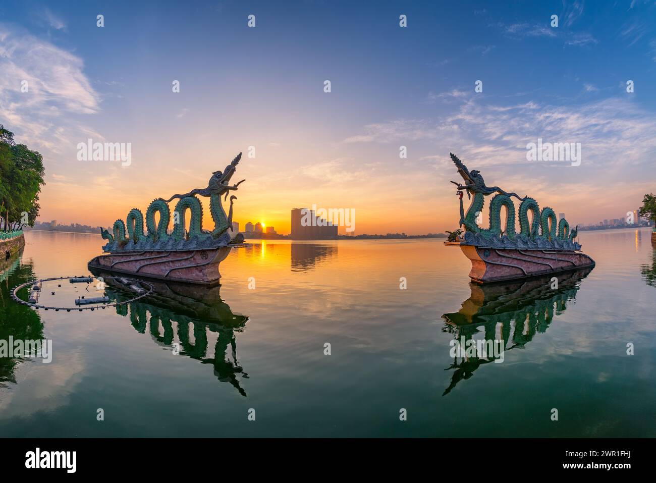 West Lake Dragons statue in Hanoi. The dragons which set the Vietnam ...