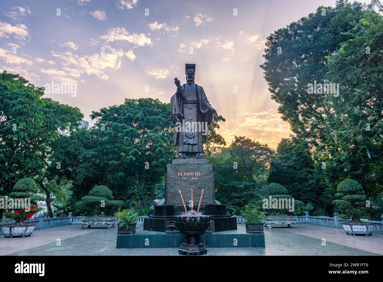 Ly Thai To statue in park near Sword lake in Hanoi, Vietnam. Ly Thai To ...