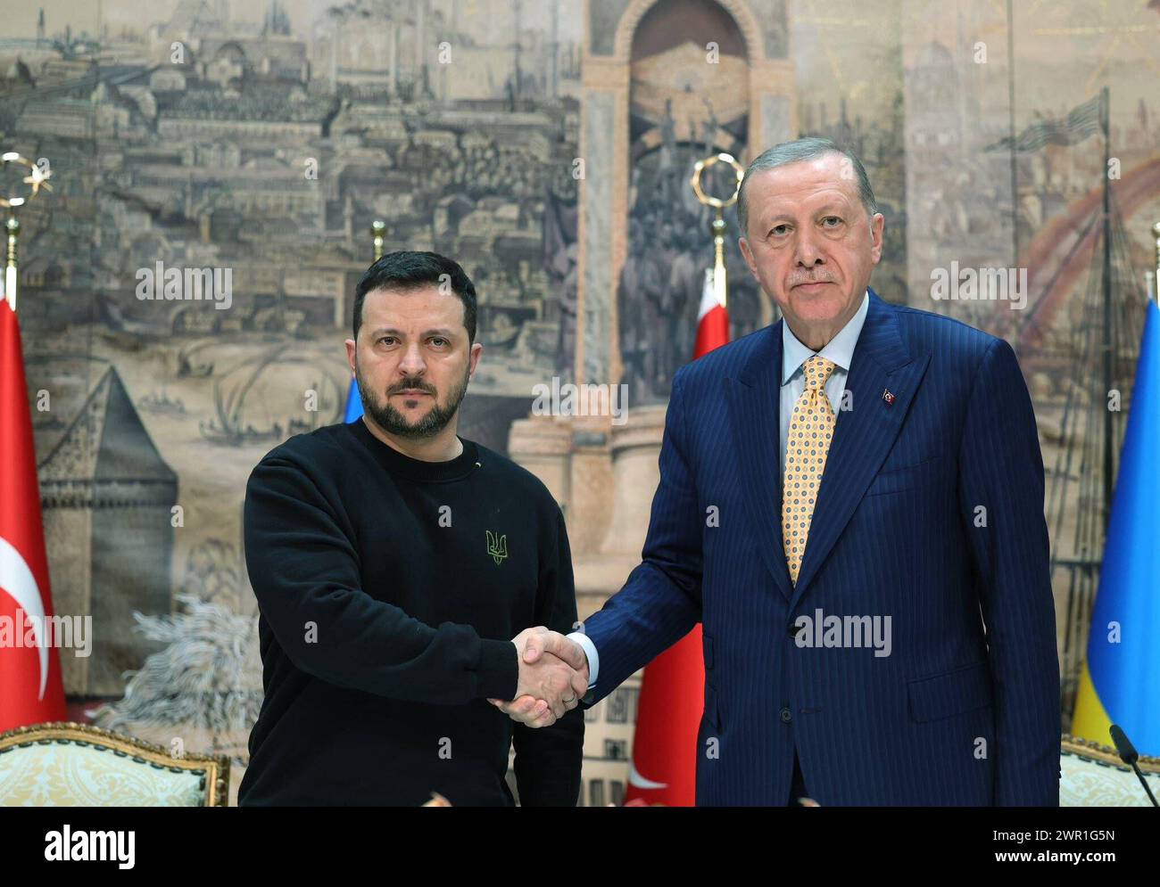 Turkish President Recep Tayyip Erdogan meet with Ukrainian President Volodymyr Zelensky Turkish ...