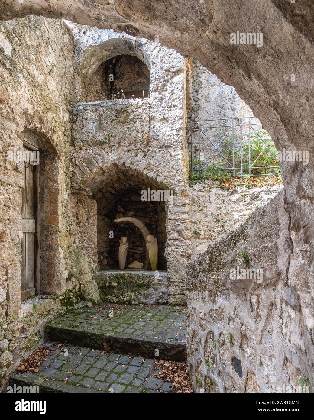 The historic center from the beautiful village of Pesche, in the ...