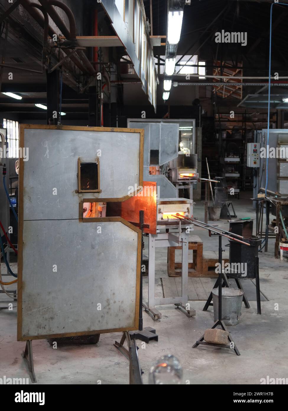View inside the glass blowing factory in Biot, where a museum shows the ...