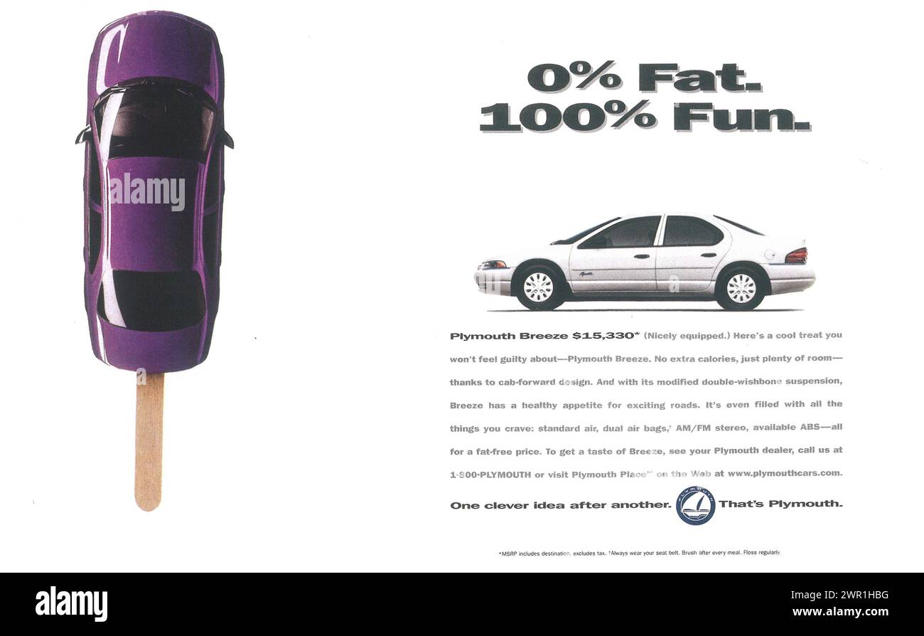1997 PLYMOUTH Breeze Print Ad Stock Photo - Alamy