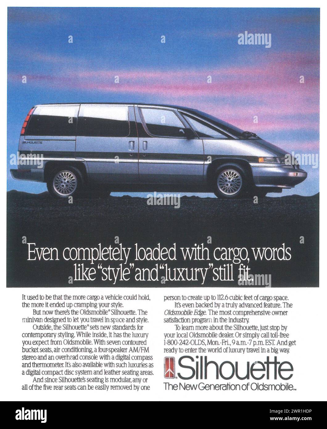 1991 Oldsmobile Silhouette Print Ad Stock Photo - Alamy
